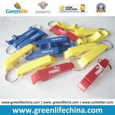 China Cheap Custom Printed Plastic Advertising Beer Bottle Opener w/Split Ring in Any Color High Quality for sale
