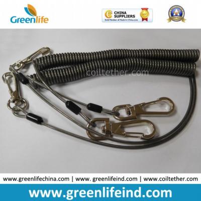 China Strong Pulling Innovative Stainless Steel Wire Spiral Coil Lanyard for sale