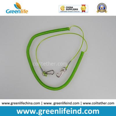 China Steel Inside Green Expanding Long Coiled Leash for sale