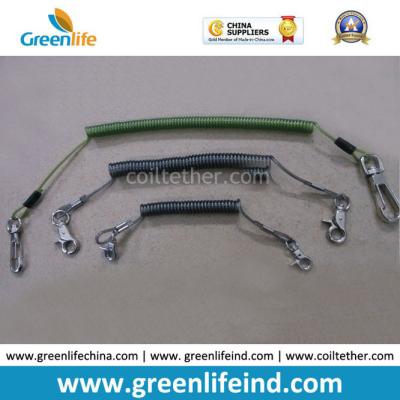 China High Pulling Coiled Spring Tool Lanyard W/Lobster Hooks for sale