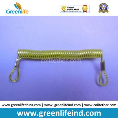 China Safety Yellow Wire Elastic Coiled Cable Tool Lanyard for sale