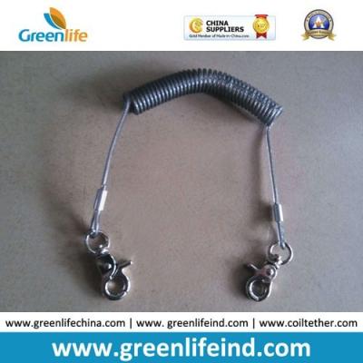 China Strong Lanyard Steel Coiled Cable Rope W/Swivel Hooks for sale