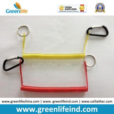 China Spiral Cord Wire Tool Holder Lanyard W/Carabiner&Key Ring for sale