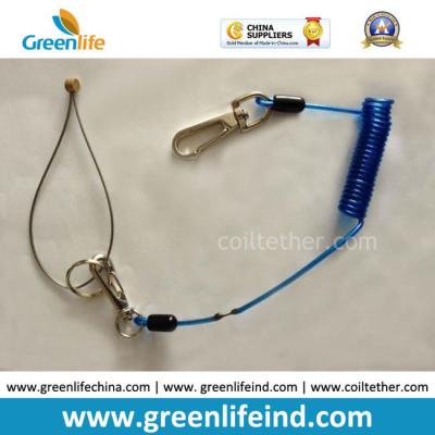 China Spring String Wire Coiled Tool Lnayard Rope String Blue for sale