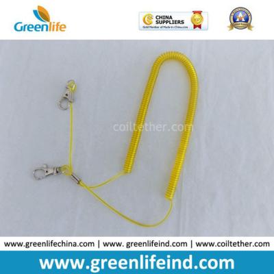 China Yellow Fishing Kayaks Boats 3m Wire Coil Rod Lanyard for sale