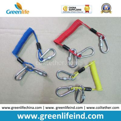 China Customized Carabiner Colorful Tool Coiled Tether Cords for sale