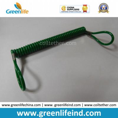 China Great Dark Green Plastic Retractable Lanyard Leash W/Loop Ends for sale