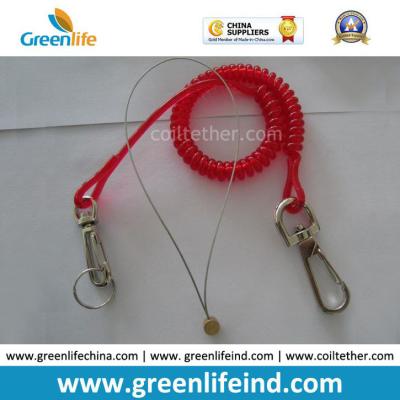 China Translucent Red 2.3mm Safety Lanyard Spring Coil Cable for sale