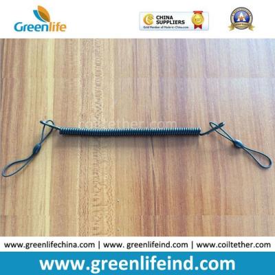 China Plastic Black Slim Spring Clip Coil Key Retainer for sale
