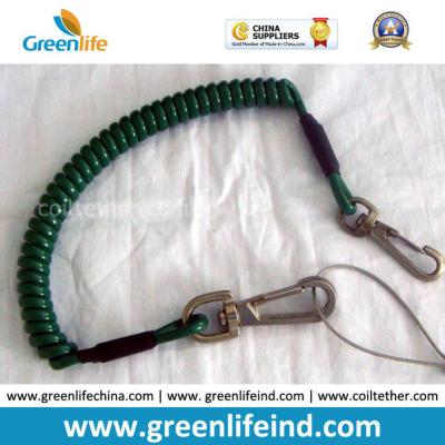 China Telephone Phone Elastic Tape Strong Green Coiled Lanyard Tether for sale
