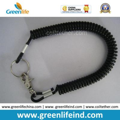 China Flexible Plastic Long Coil Key Ring Good Tool Lanyard for sale