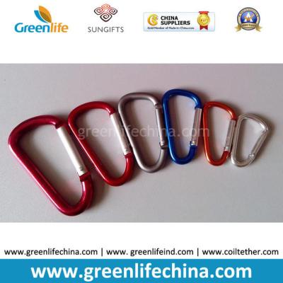 China Manufacture flat D-shaped mini carabiner orange/green/red/black/yellow color cheap price for sale
