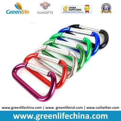 China Professional 6cm aluminum carabiner keychain hooks popular logo printed promotional gifts for sale