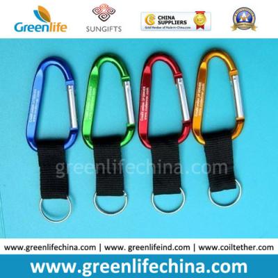 China Carabiner with belt key chain, custom logo printing key chain for sale