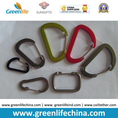 China High quality flat aluminum hooks standard D shape colorful carabiners factory price for sale