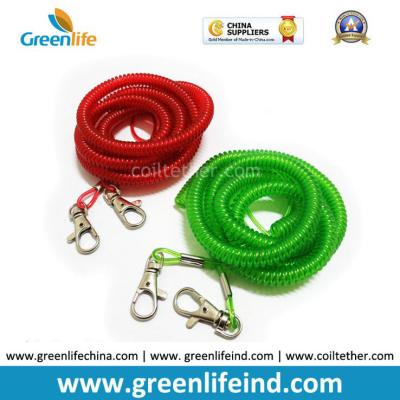 China Hot Selling Red Green Long Fishing Spring Coiled Lanyard Tether for sale