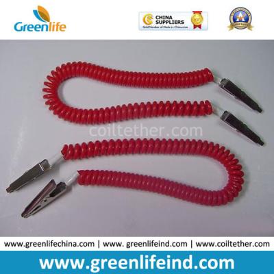 China Retractable Bib Clip Elastic Plastic Coil Cord Rope Strap Lanyard for sale