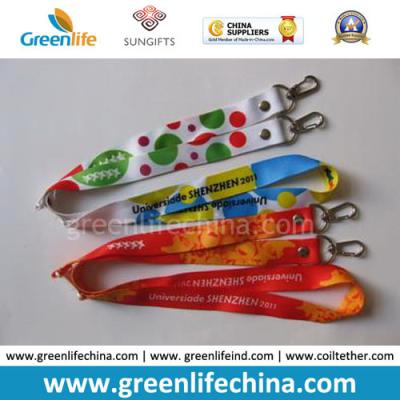 China Open double-ended full color lanyards, custom heat-transferring logo lanyards for sale