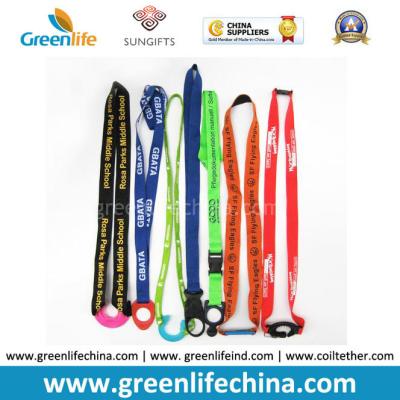 China Custom printed water bottle lanyard holders, neck lanyard with plastic bottle holder for sale