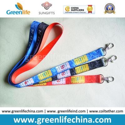 China Heat transfer printing colorful calendar flat neck lanyard w/sewing and lobster claw hook for sale