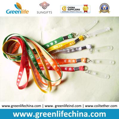 China Promotional custom lanyards, flat polyester working lanyard cords with metal accessories for sale