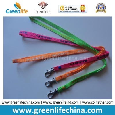 China Non-breakaway polyester lanyard with steel lobster claw hook in custom colors for sale