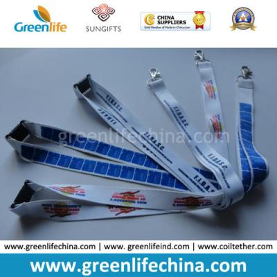 China Smooth polyester working lanyard w/full color transfer printed and safety breakaway clip and swivel dog clip for sale