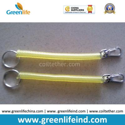 China Transparent Yellow Spring Coil KeyRings Good Connector for Personal's Pendant for sale
