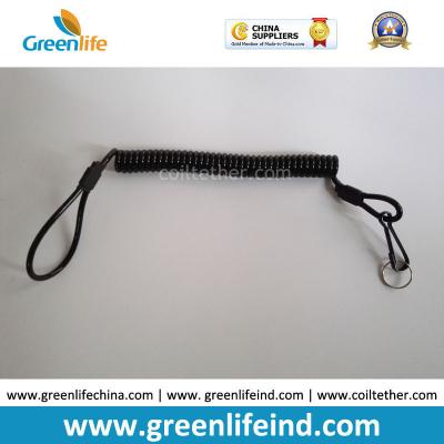 China 0.8Stainless Steel Wire 4.0Rope Dia 15cm Length Heavy Duty Tool Coiled Leash w/Loop Ends for sale