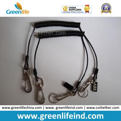 China Black Hot Selling Plastic TPU Wire Inside Tool Tethering Leash Secure your Tools w/Custom Logo Tag for sale