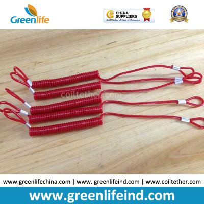 China Good Quality Red Plastic Coil Tether Protect Tools W/Loop Ends for sale