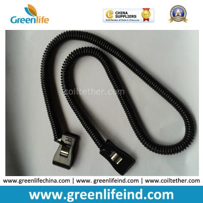 China China Factory Supply Solid Black Long Spiral Coiled Lanyard Retainer for sale