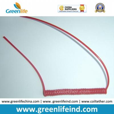 China Cable Wire Red Coil Lanyard Tether Custom Straight Long Line on Both Ends for sale