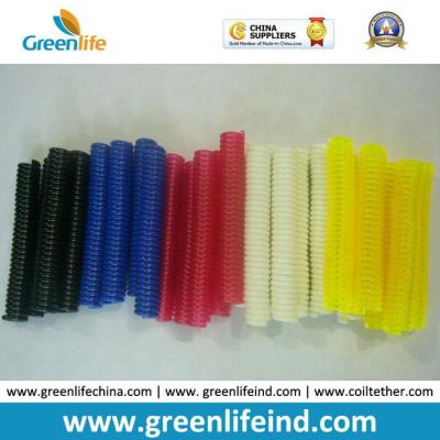 China Colorful Extendable Plastic PU Spiral Coil Tethers for sale