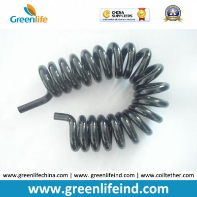 China 7MM Cord Diametre Solid Black Customized Semi Finished Flexible Coiled Cable for sale