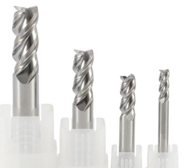 China Carbide 3 Flute End Mill Aluminum Long Lifespan With High Helix Angles for sale
