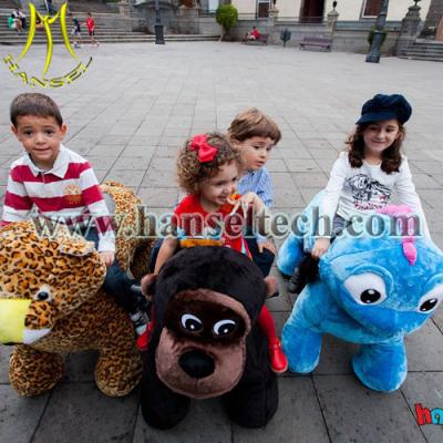 China Hansel mall ride on animals battery operated kids baby car motorized plush riding animals for sale