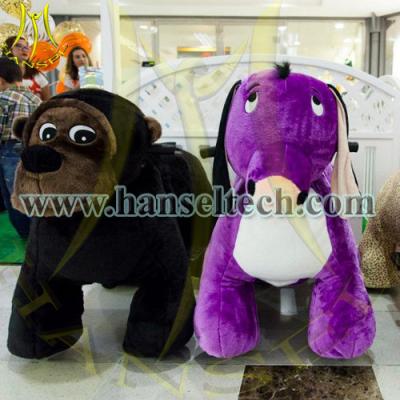 China Hansel battery coin operated animal dog ride for malls plush animal rides for sale