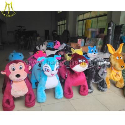 China Hansel Mall Animal Rides animal kids-coin-operated stuffed animals with wheel mall ride for sale