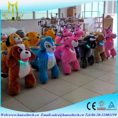 China Hansel good production line battery operated electronic baby swing kidde ride amusement park movng plush motorized for sale