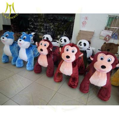 China Hansel solid material  battery coin operated outdoor amusement park games funfair fiberglass rides drivable animals for sale