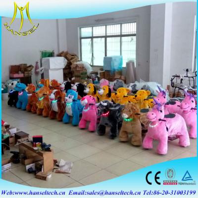 China Hansel popular family battery motorized animals amusement park kids outdoor electric moving coin operated kiddie rides for sale