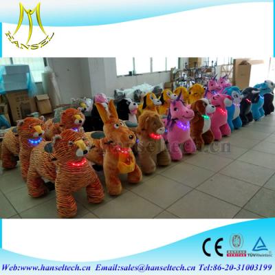 China Hansel battery operated ride amusement machines playground equipment rocking electronic plush animal electric scooter for sale