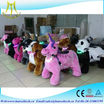 China Hansel battery coin operated kids rides amusement machine amusement park equipment plush electric horse toy for sales for sale