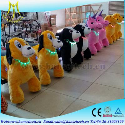China Hansel coin operated kiddie rides outdoor games for kids playground equipment for children motorized plush animals for sale