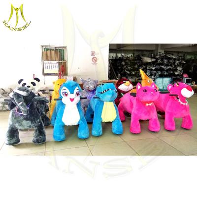 China Hansel coin operated kiddie rides for sale amusement park moving rides outdoor games for kids motorized plush animals for sale
