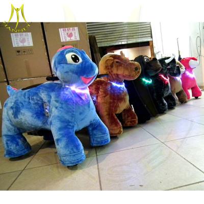 China Hansel battery coin operated indoor amusement park moving rides geme park game commercial electric ride on train for sale