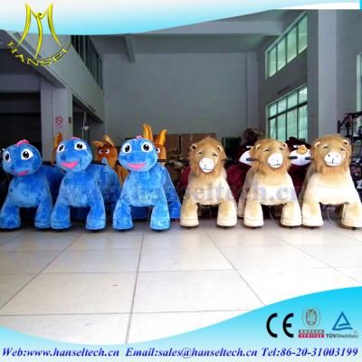 China Hansel electric toy car for kid motorized plush animals amusement park rides moving luna park plush toys stuffed animal for sale