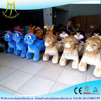 China Hansel battery coin operated game machine animals electric toys children play coin toys rides plush motorized moving for sale
