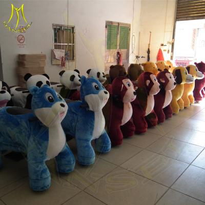 China Hansel battery game machine christmas amusement rides token operated machines 4 wheel kid ride electric animal scooter for sale